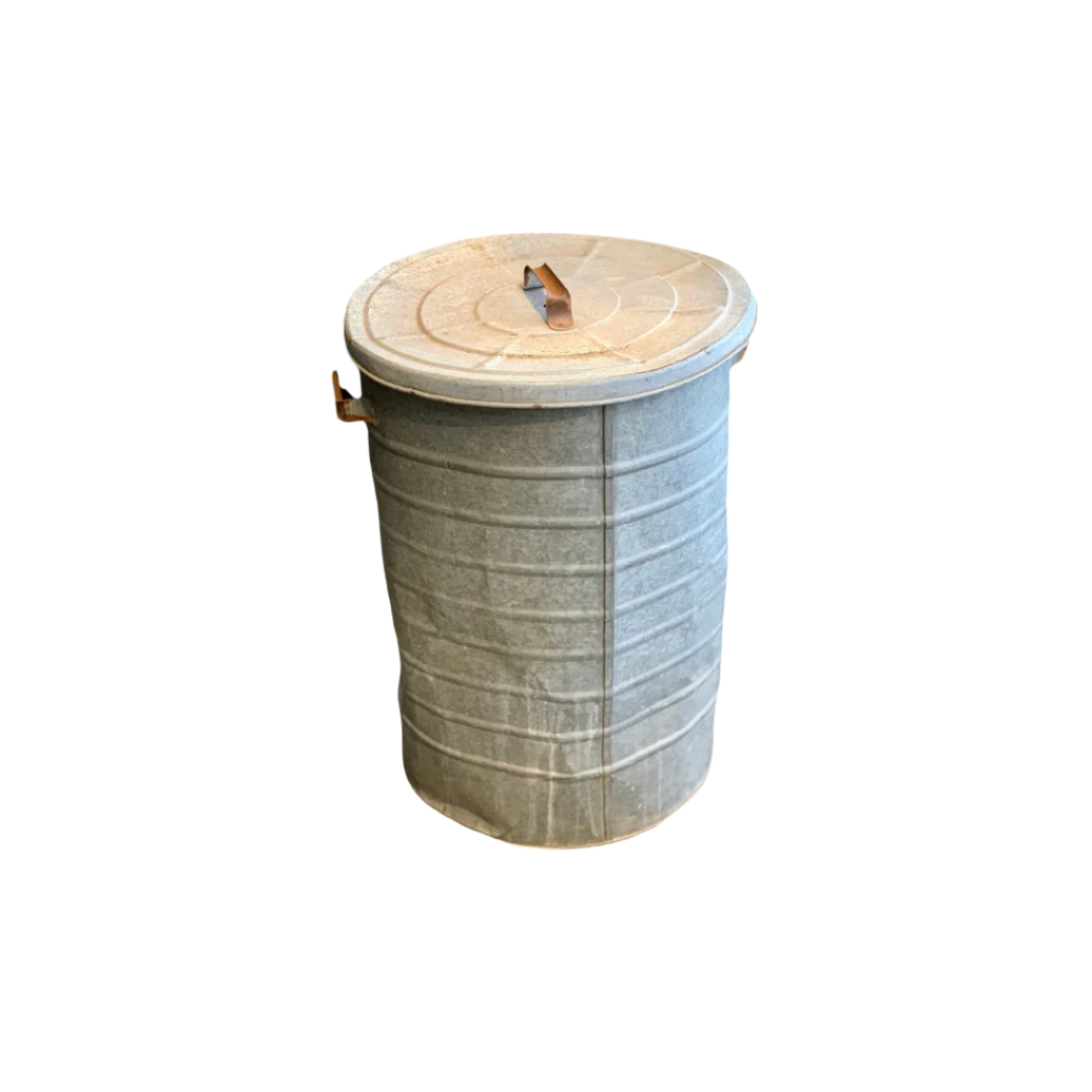 VINTAGE GALVANIZED METAL TRASHCAN – Shop At Gibson